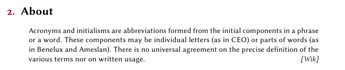 »acro« – a new acronym package – Clemens' LaTeX Corner